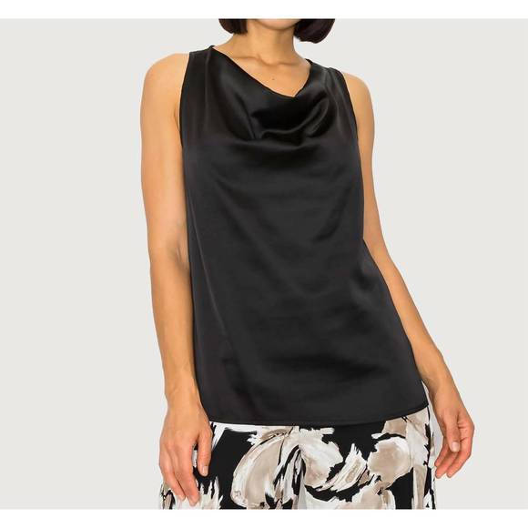 Last Tango | Tops | New Last Tango Silky Cowl Neck Tank In Black | Poshmark